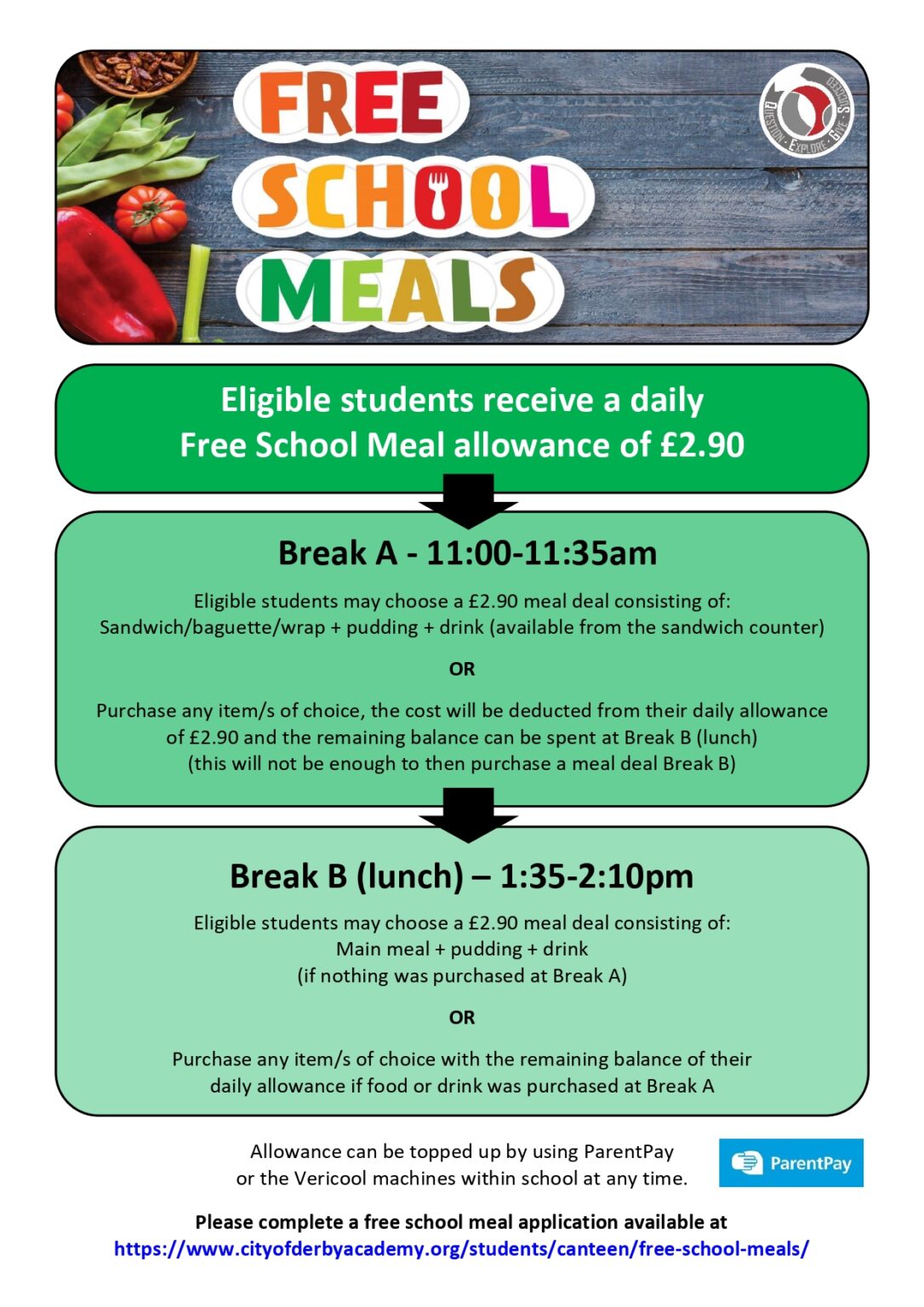 Free School Meals - City of Derby Academy