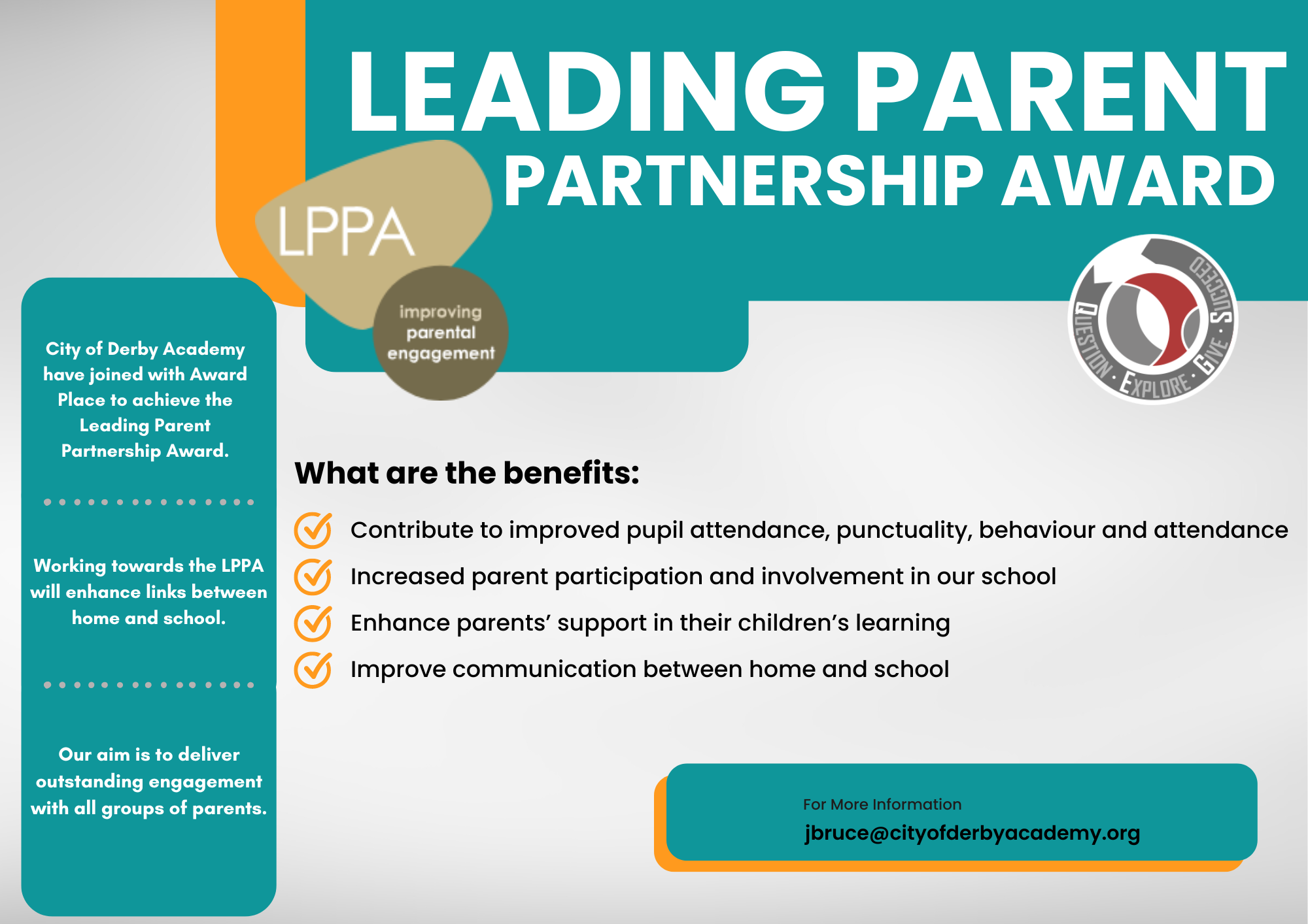 Leading Parent Partnership Award - City of Derby Academy