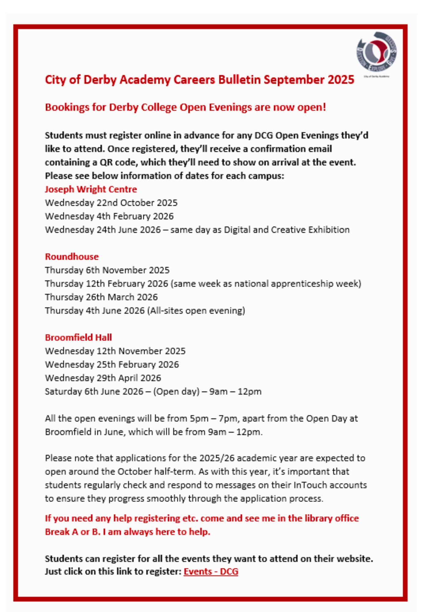 Careers News and Resources - City of Derby Academy